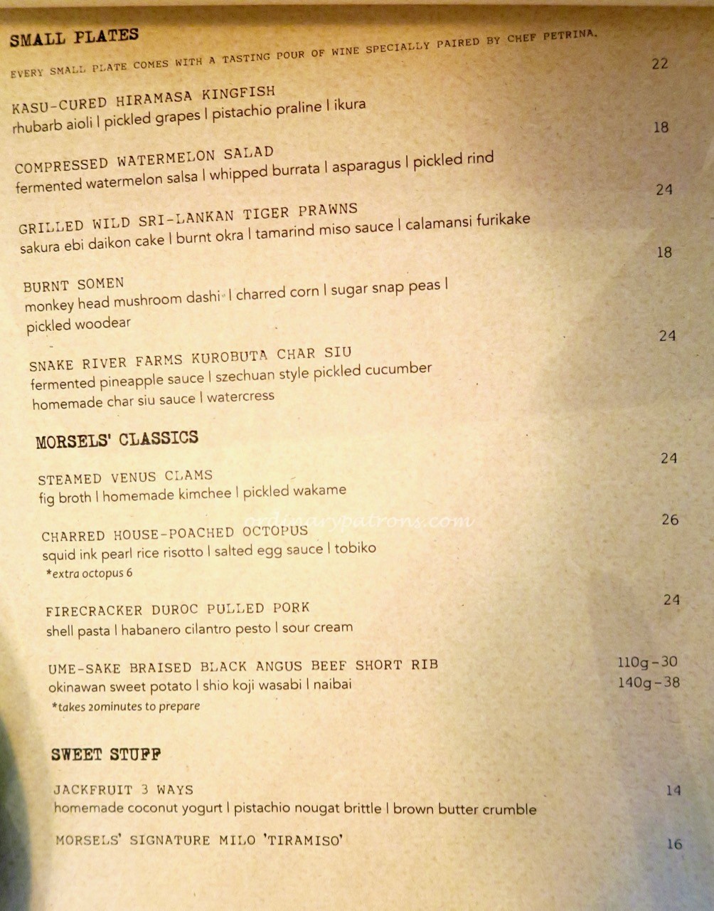 Morsels Singapore - a small new restaurant in Dempsey - The Ordinary ...