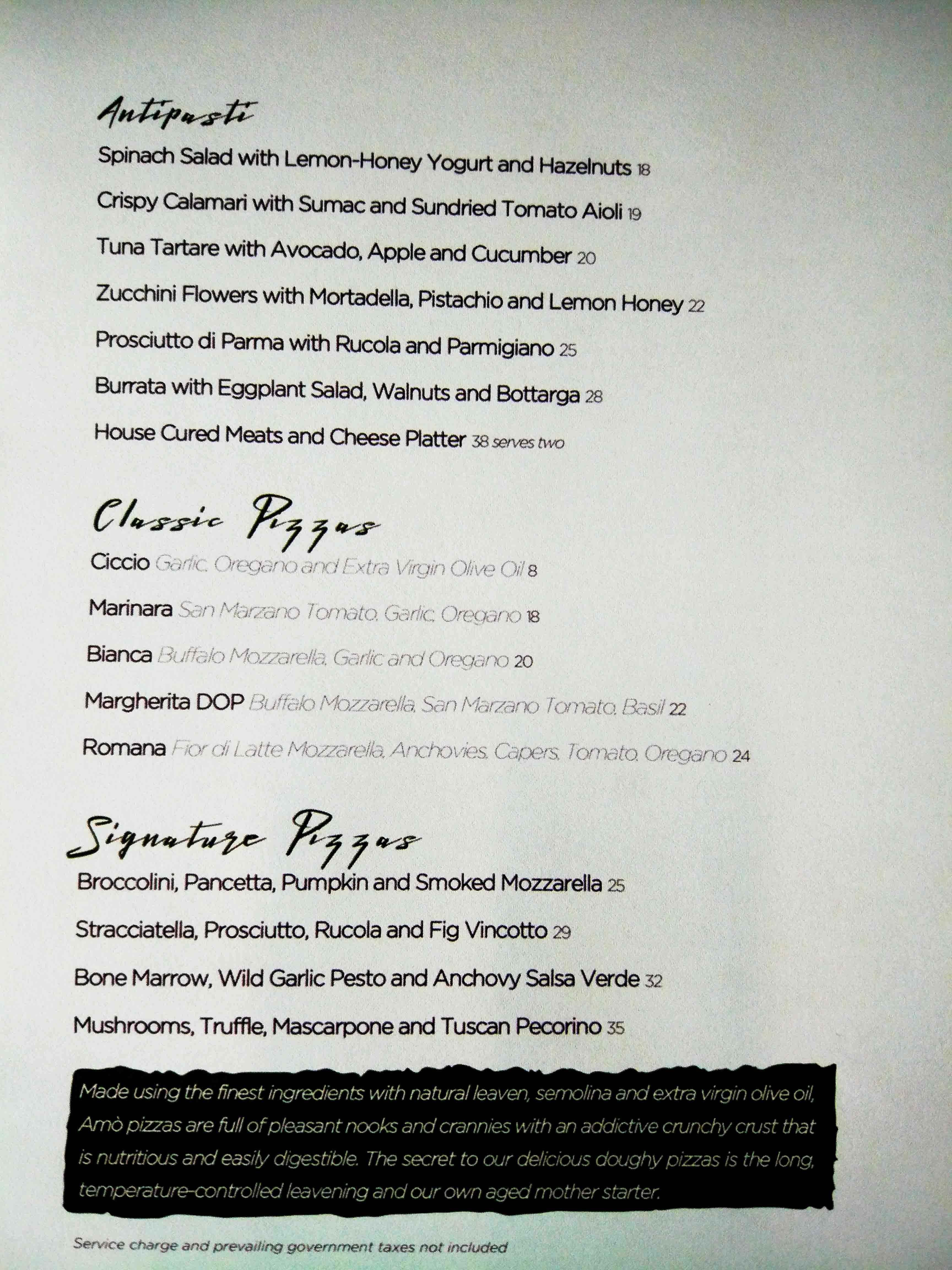 Amò Casual Italian Restaurant in Hong Kong Street - The Ordinary Patrons