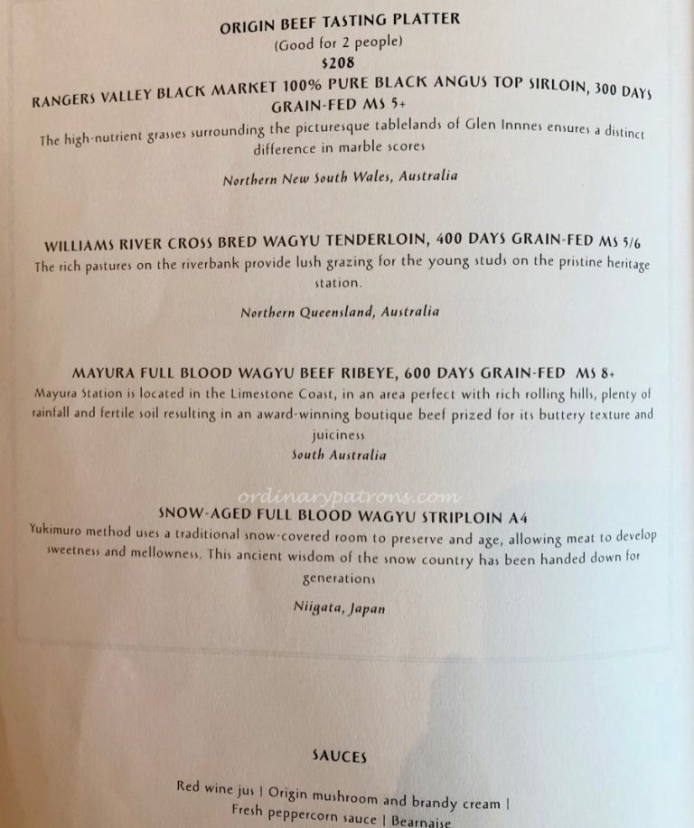 Origin Grill & Bar @ Shangri La Hotel Singapore - $34++ 3 course set ...