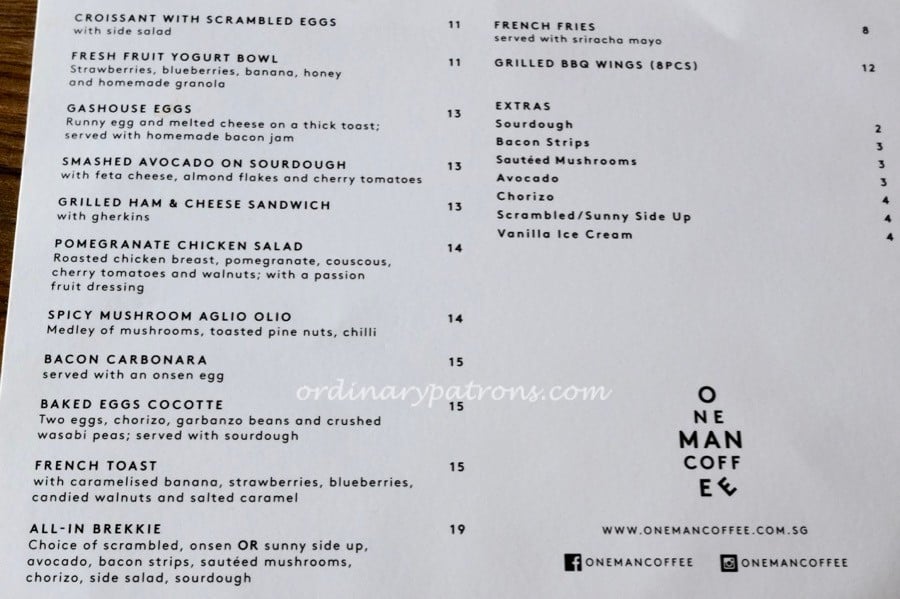 One Man Coffee Cafe at Upper Thomson - great coffee, limited food - The ...