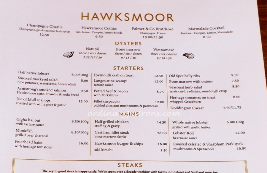 Hawksmoor Edinburgh, steak and seafood restaurant with affordable ...