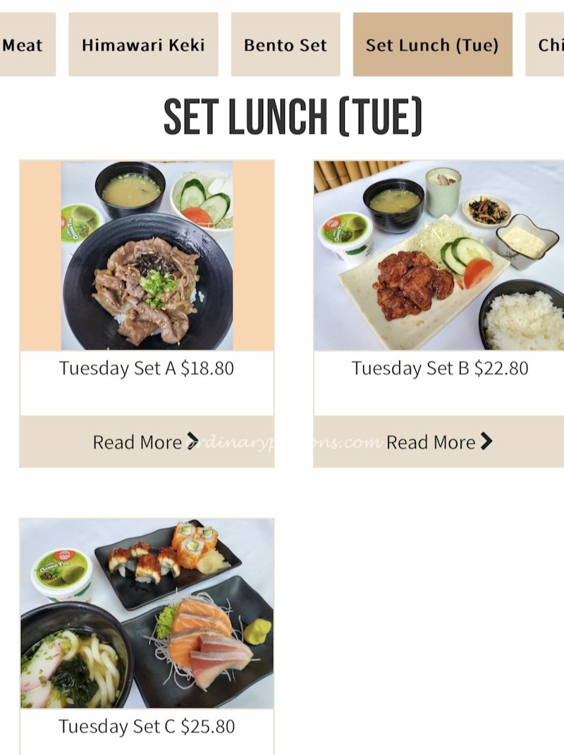 Himawari Japanese Restaurant - Lunch at Alexandra Road - The Ordinary ...