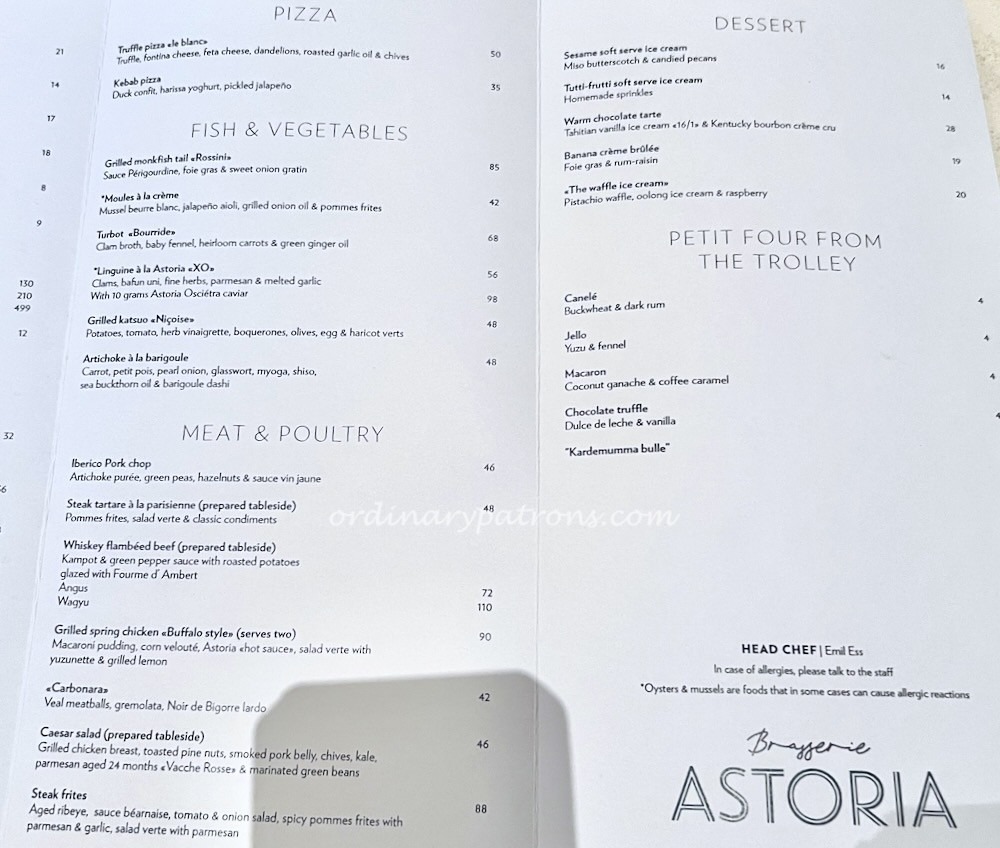 Brasserie Astoria Singapore Victoria Concert Hall - New Set Lunch Menu ...