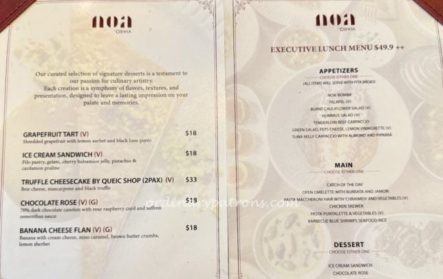 Noa by Olivia: a Taste of the Mediterranean in Tanjong Pagar - The Ordinary Patrons