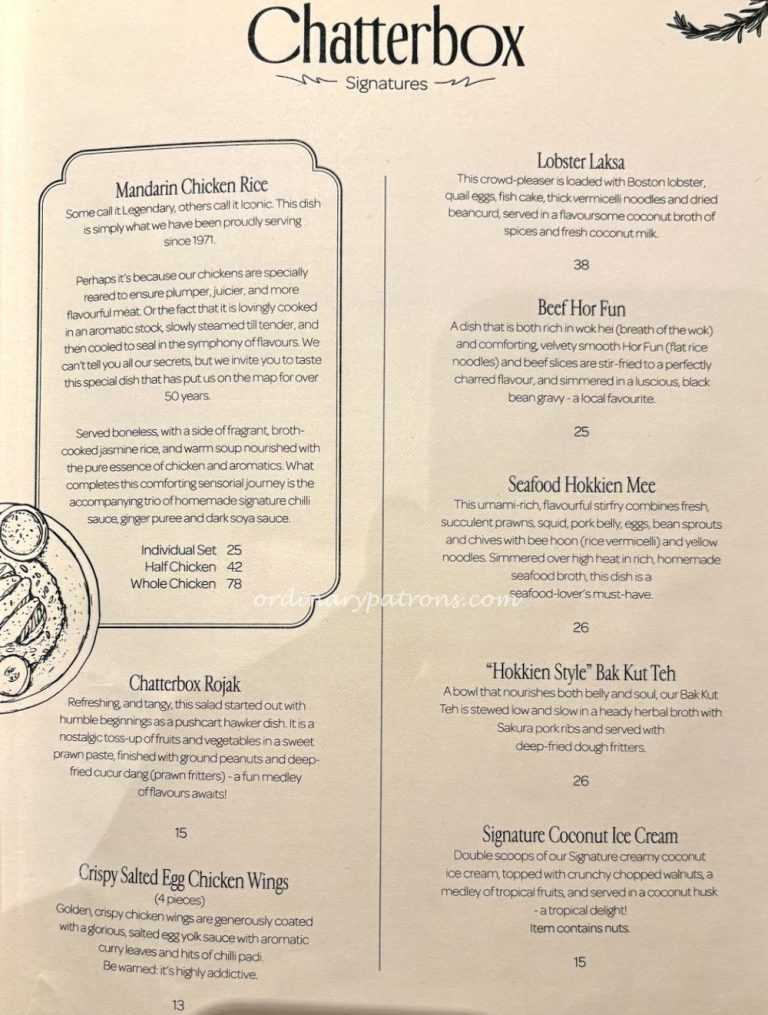 Chatterbox Restaurant : Posh Hawker Food in Singapore - The Ordinary ...