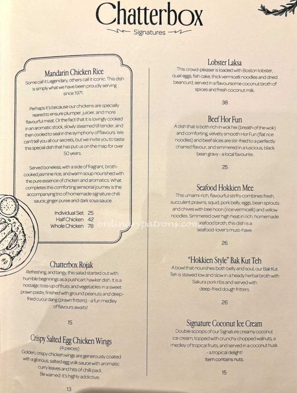 Chatterbox Restaurant : Posh Hawker Food in Singapore - The Ordinary ...