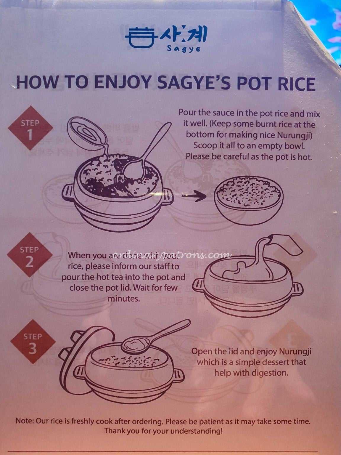 Sagye Korean Pot Rice at Wheelock Place - The Ordinary Patrons