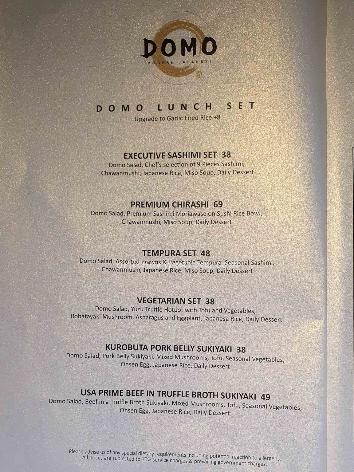 DOMO Modern Japanese : Set Lunch at New Restaurant in Raffles City ...