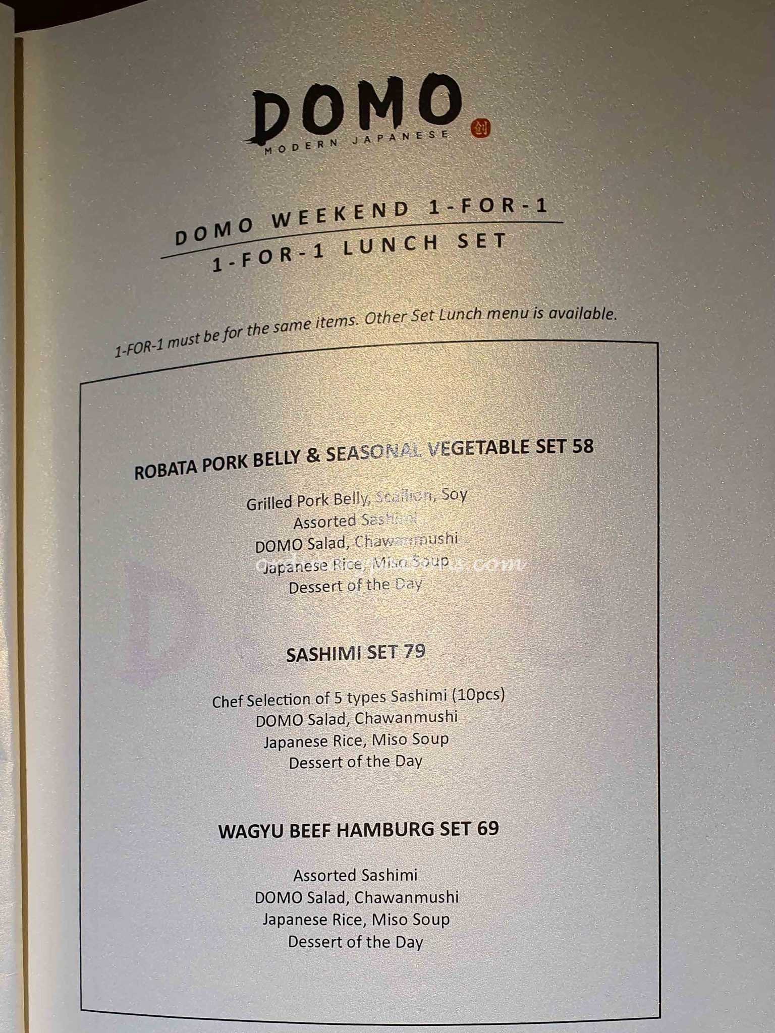 DOMO Modern Japanese : Set Lunch at New Restaurant in Raffles City ...
