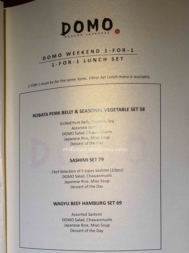 DOMO Modern Japanese : Set Lunch at New Restaurant in Raffles City ...