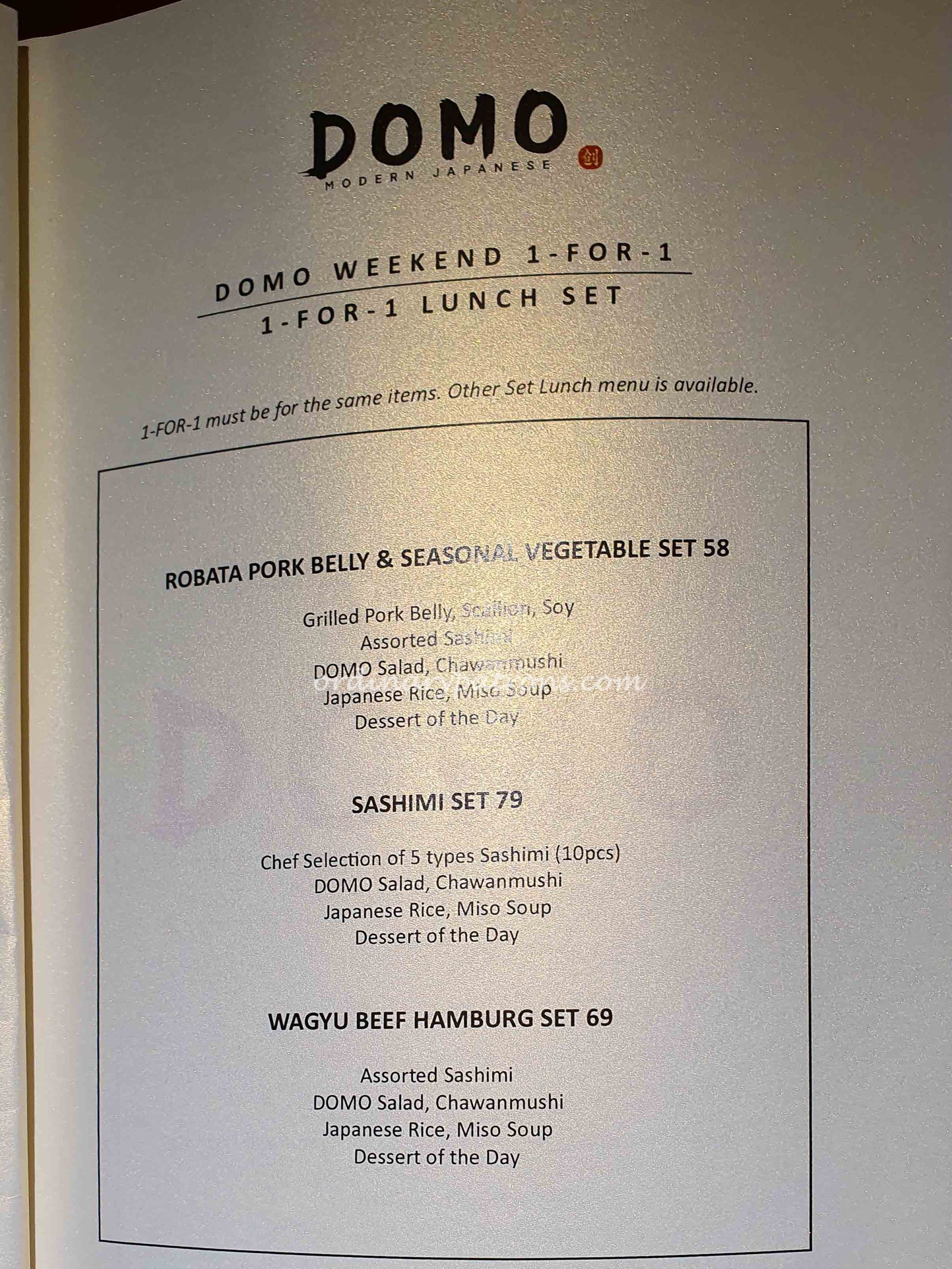 DOMO Modern Japanese : Set Lunch at New Restaurant in Raffles City ...