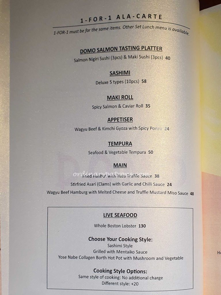 DOMO Modern Japanese : Set Lunch at New Restaurant in Raffles City ...