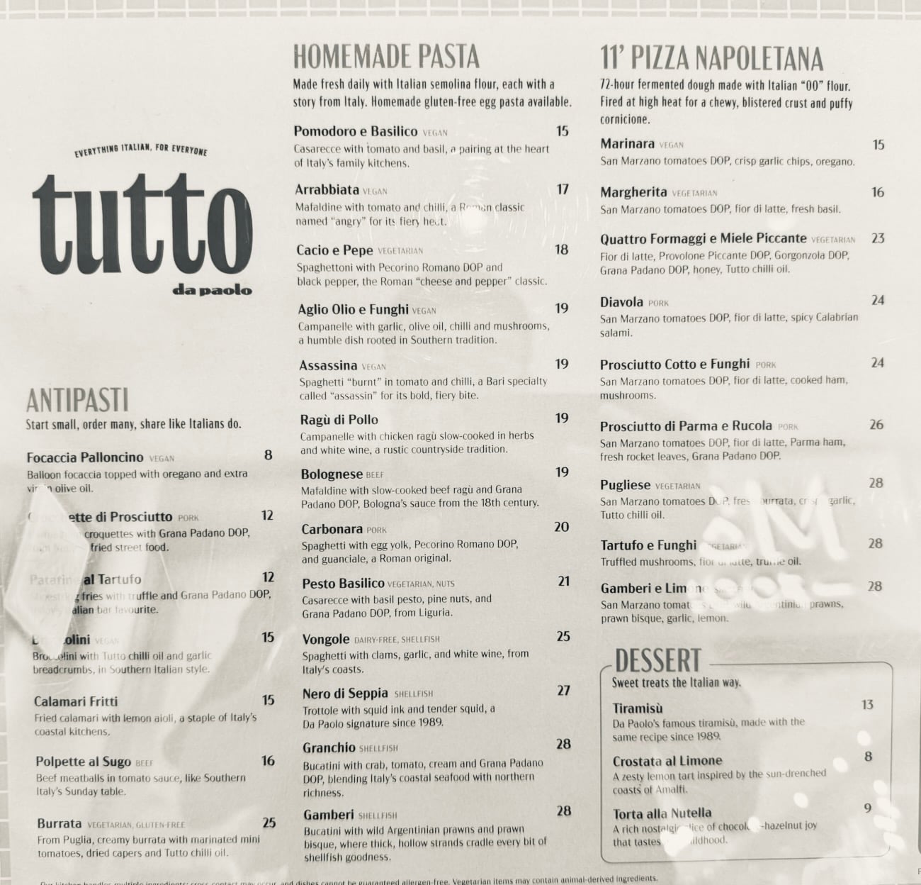 Tutto by Da Paolo New Italian Restaurant at One Holland Village - The ...